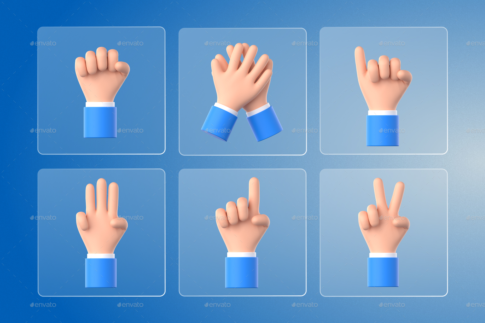 Hand Gesture 3D Illustration, Graphics | GraphicRiver